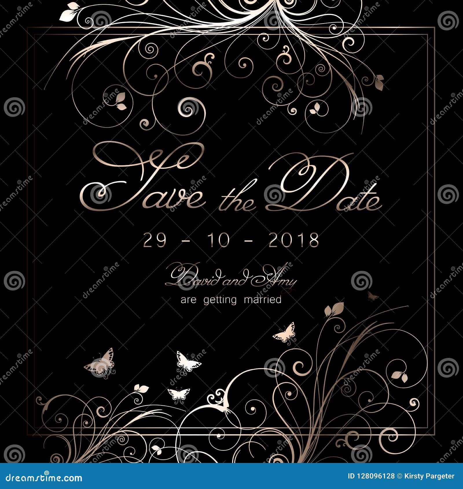 Elegant Save the Date Background Design Stock Vector - Illustration of ...