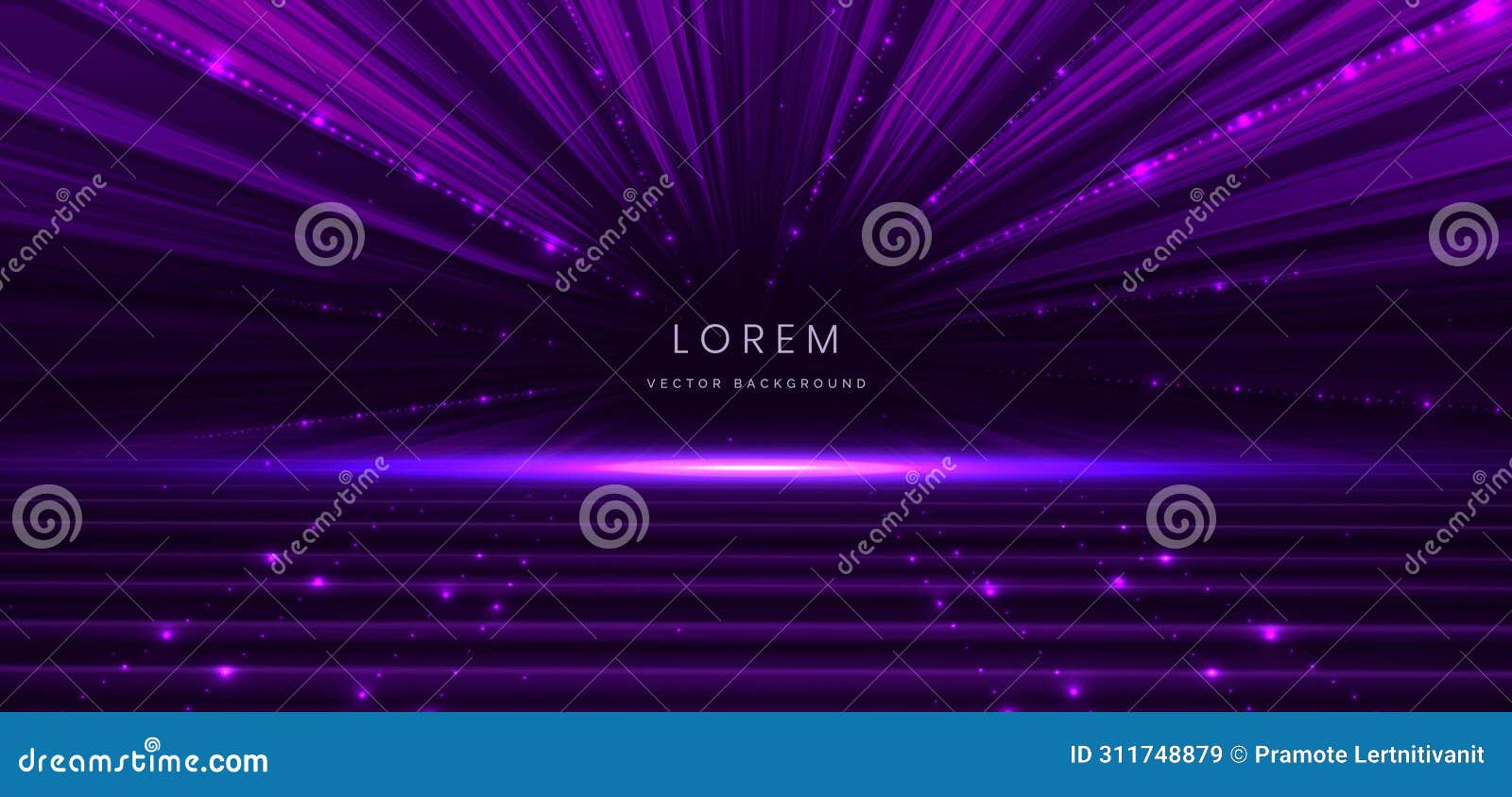 Elegant Scene Purple Glowing Motion Lighting Effect Sparkle on Dark ...