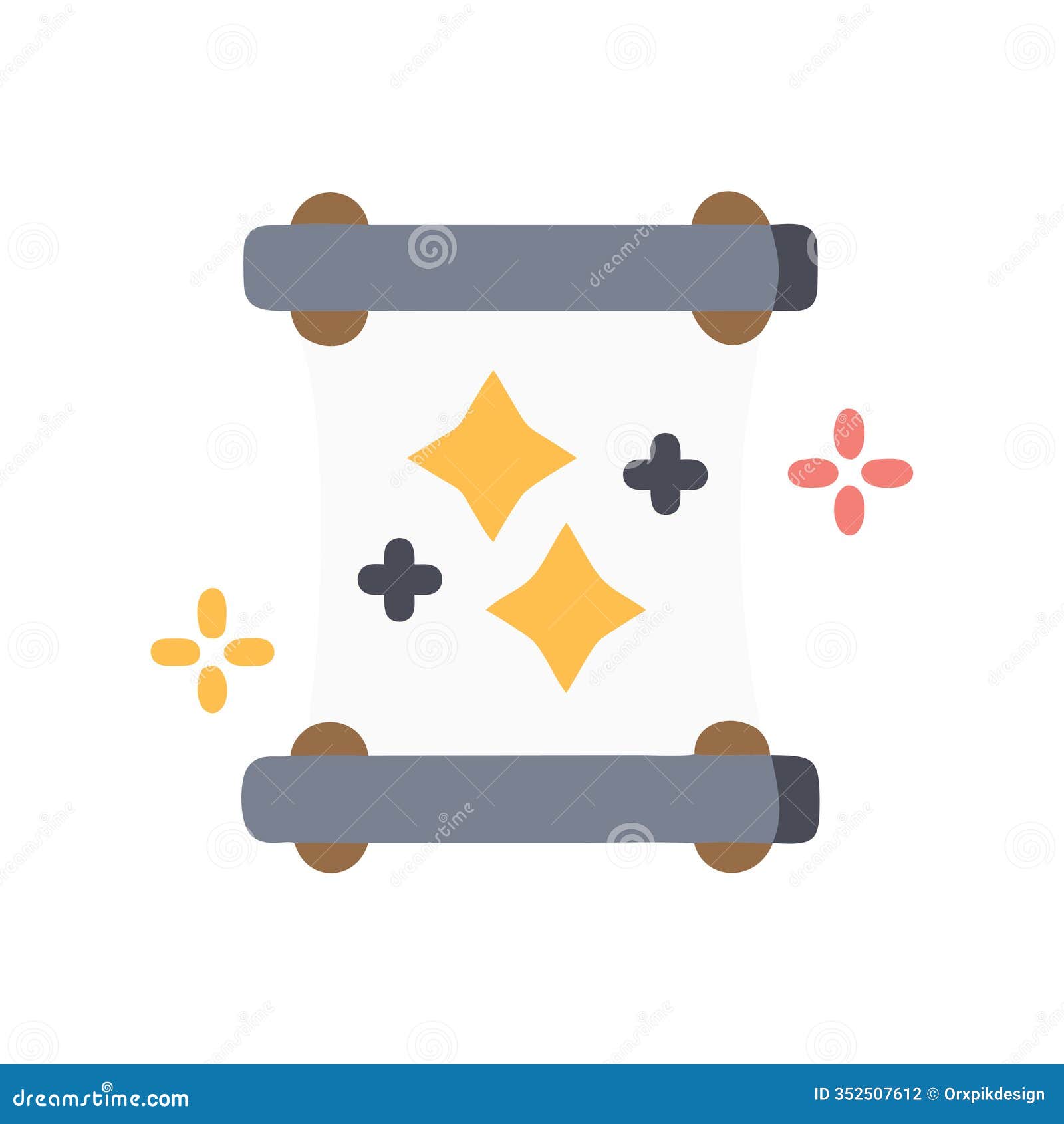 Elegant Scroll with Enchanted Designs Stock Illustration - Illustration ...