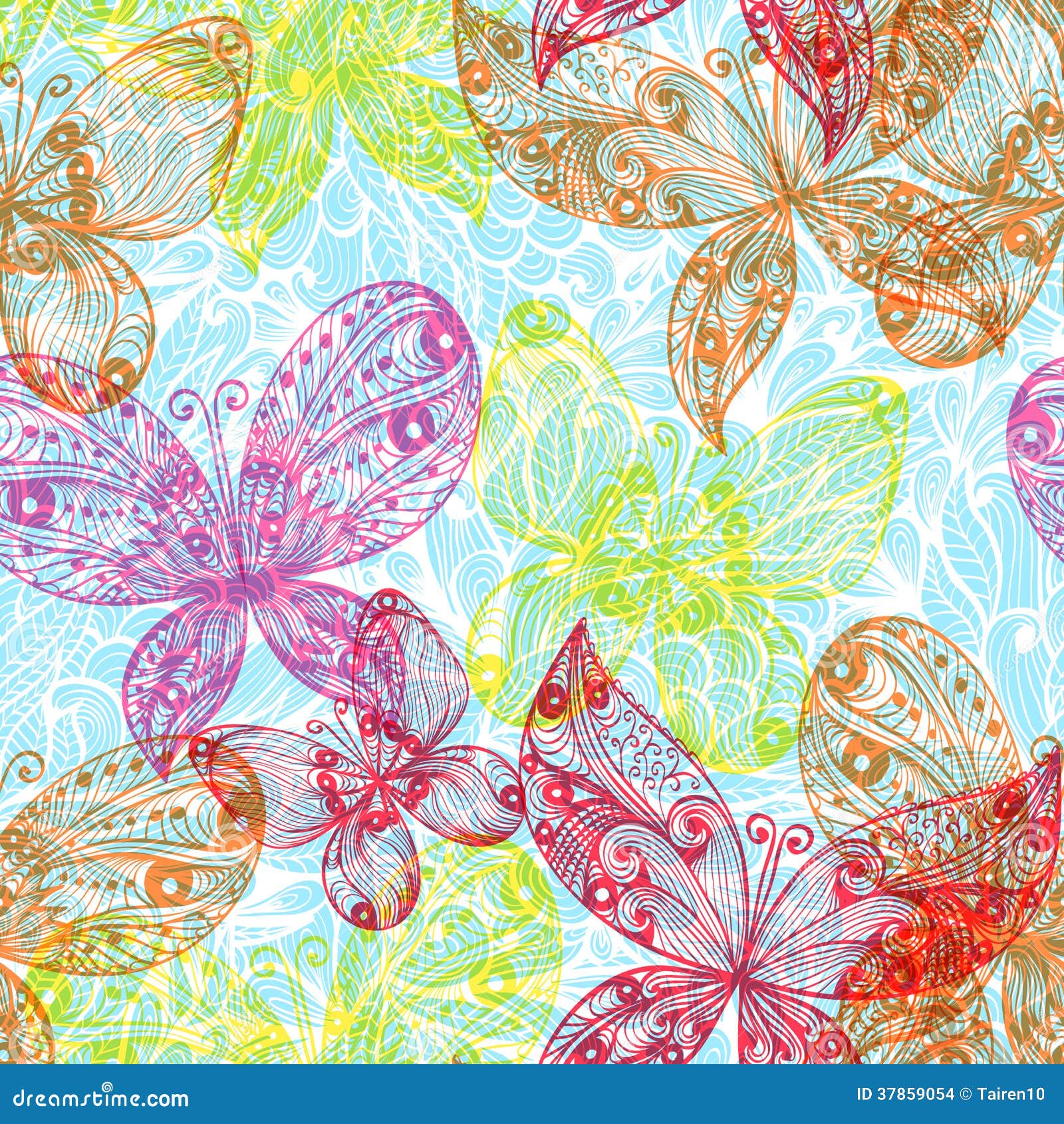 Elegant Seamless Background with Butterflies Stock Vector ...