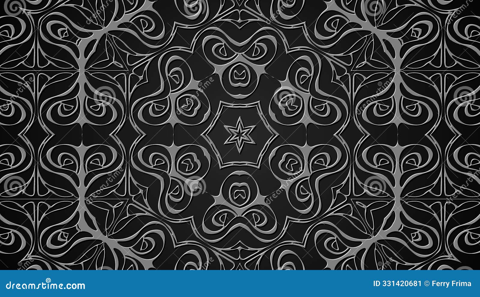Elegant Seamless Embossed Pattern on Black Background Stock ...