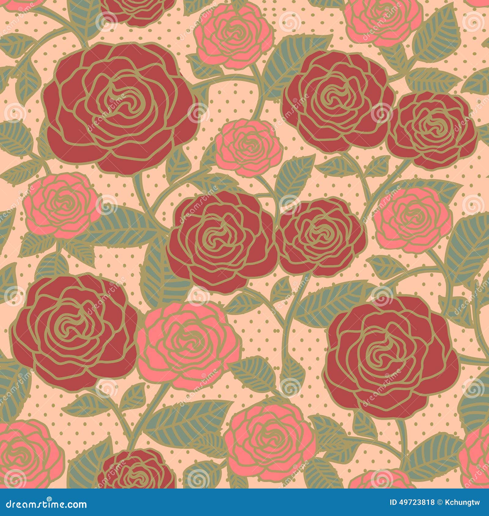 Elegant Seamless Floral Pattern with Roses Stock Illustration ...