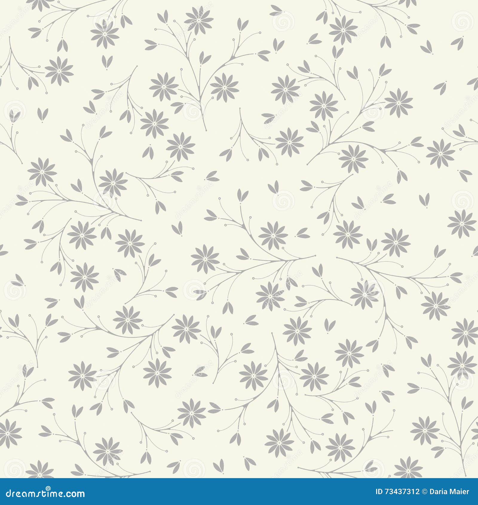 Elegant Seamless Pattern with Flowers and Petals on Ivory Background ...