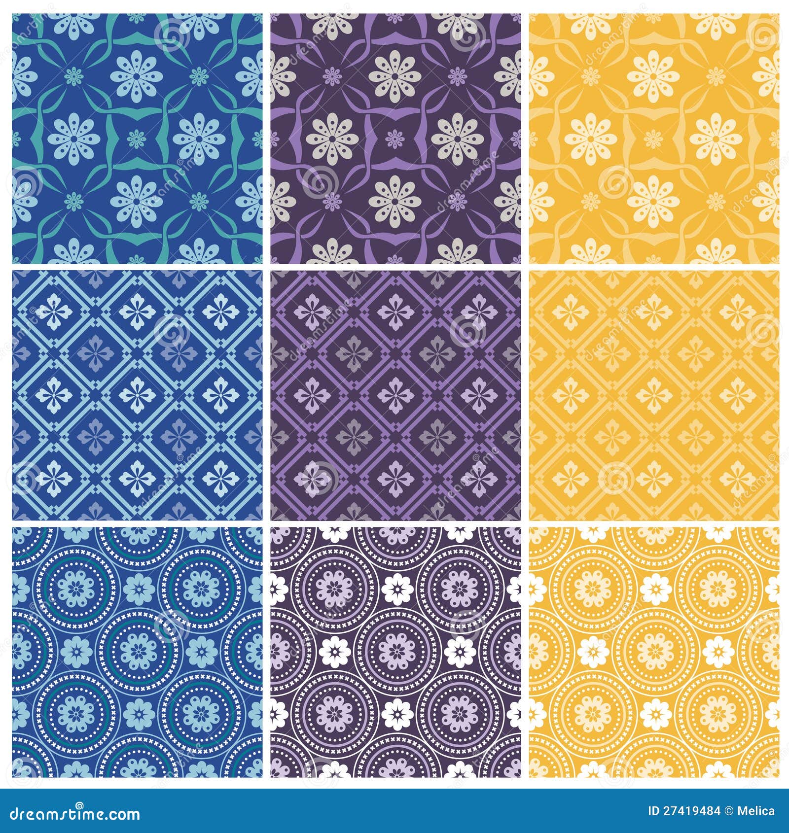 Elegant seamless patterns stock vector. Illustration of backdrop - 27419484