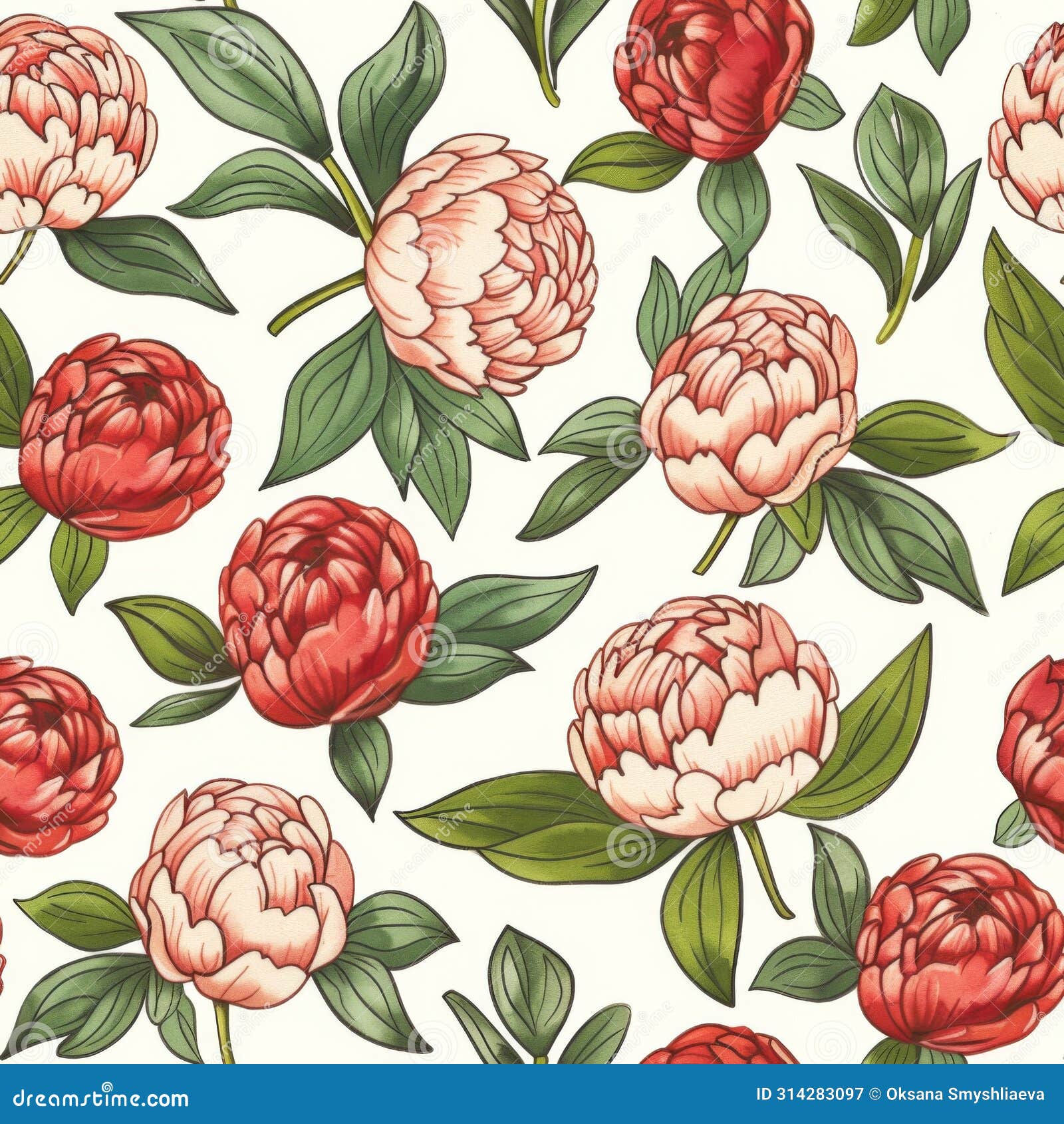 Elegant Seamless Peony Pattern for Wallpaper and Textile Design. Stock Image - Image of fabric ...