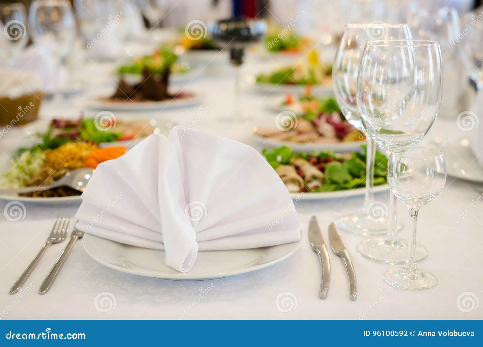 Elegant Serving Banquet Table in a Restaurant Stock Photo - Image of ...