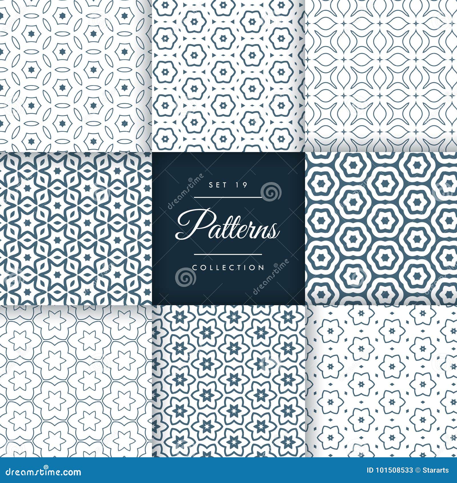 Elegant Set of Line Pattern Collection Design Stock Vector ...