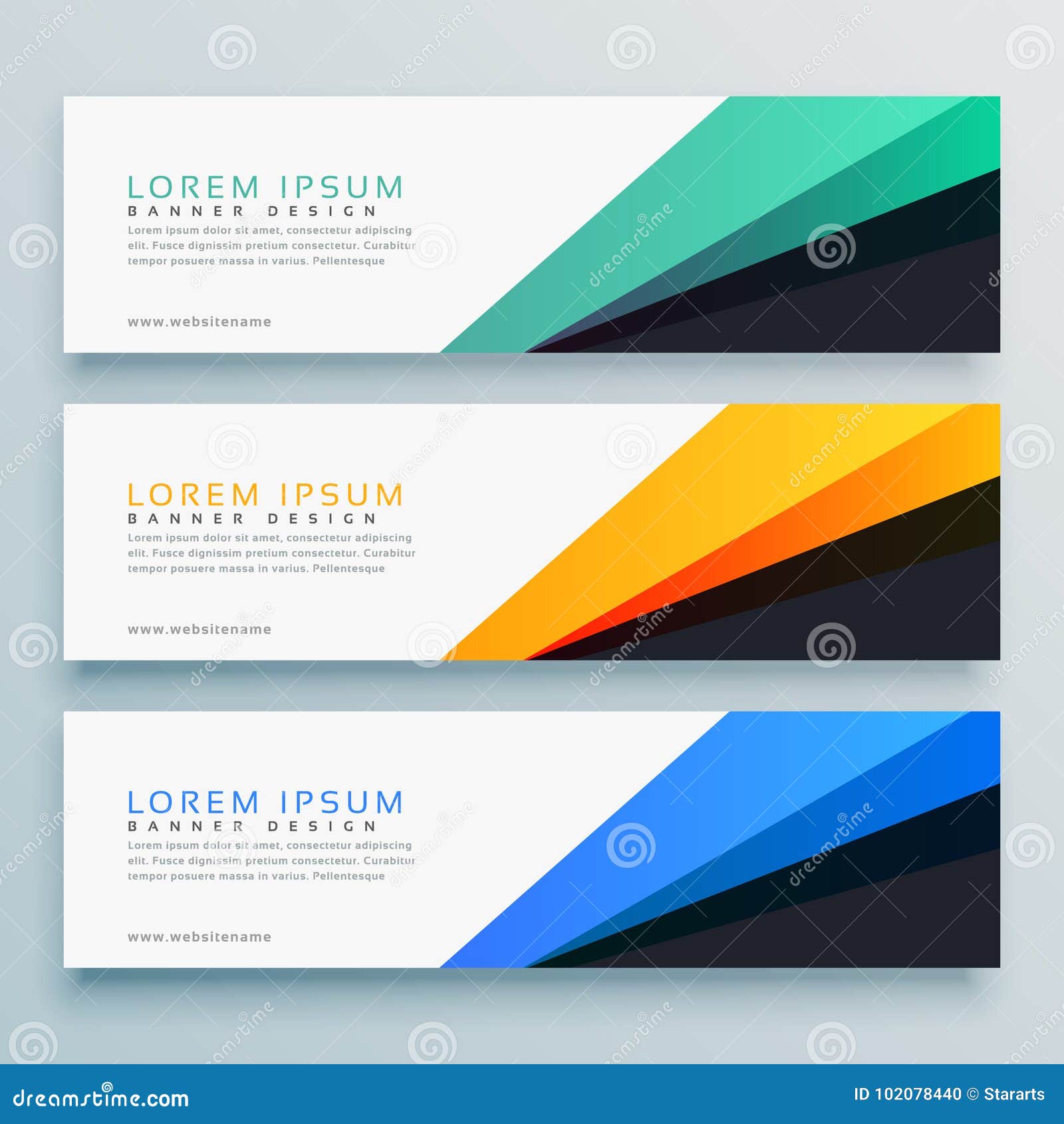 Elegant Set of Three Headers Design Stock Vector - Illustration of ...