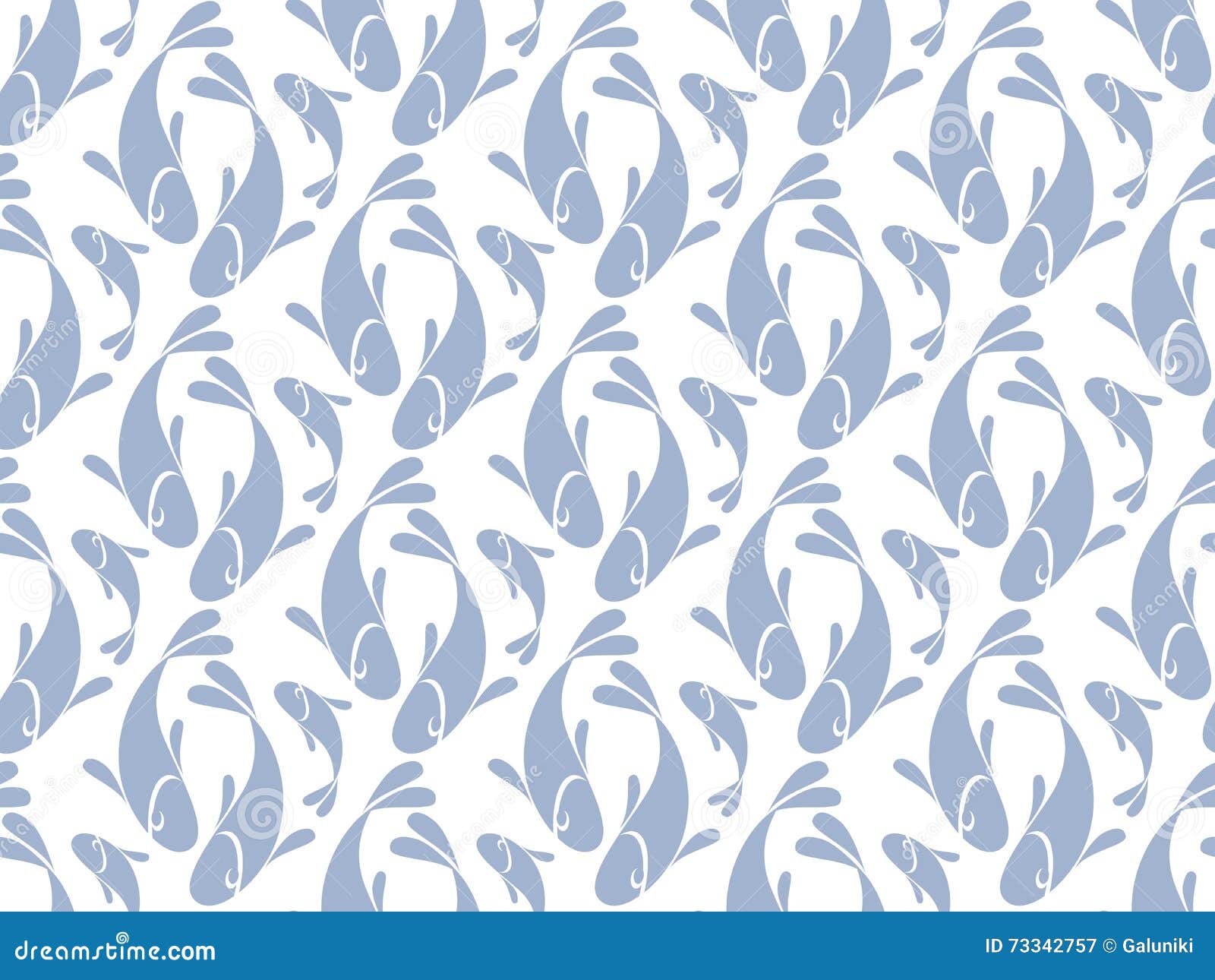 Elegant Shape Fish Repeating Pattern. Vector Illustration of Sea Stock ...