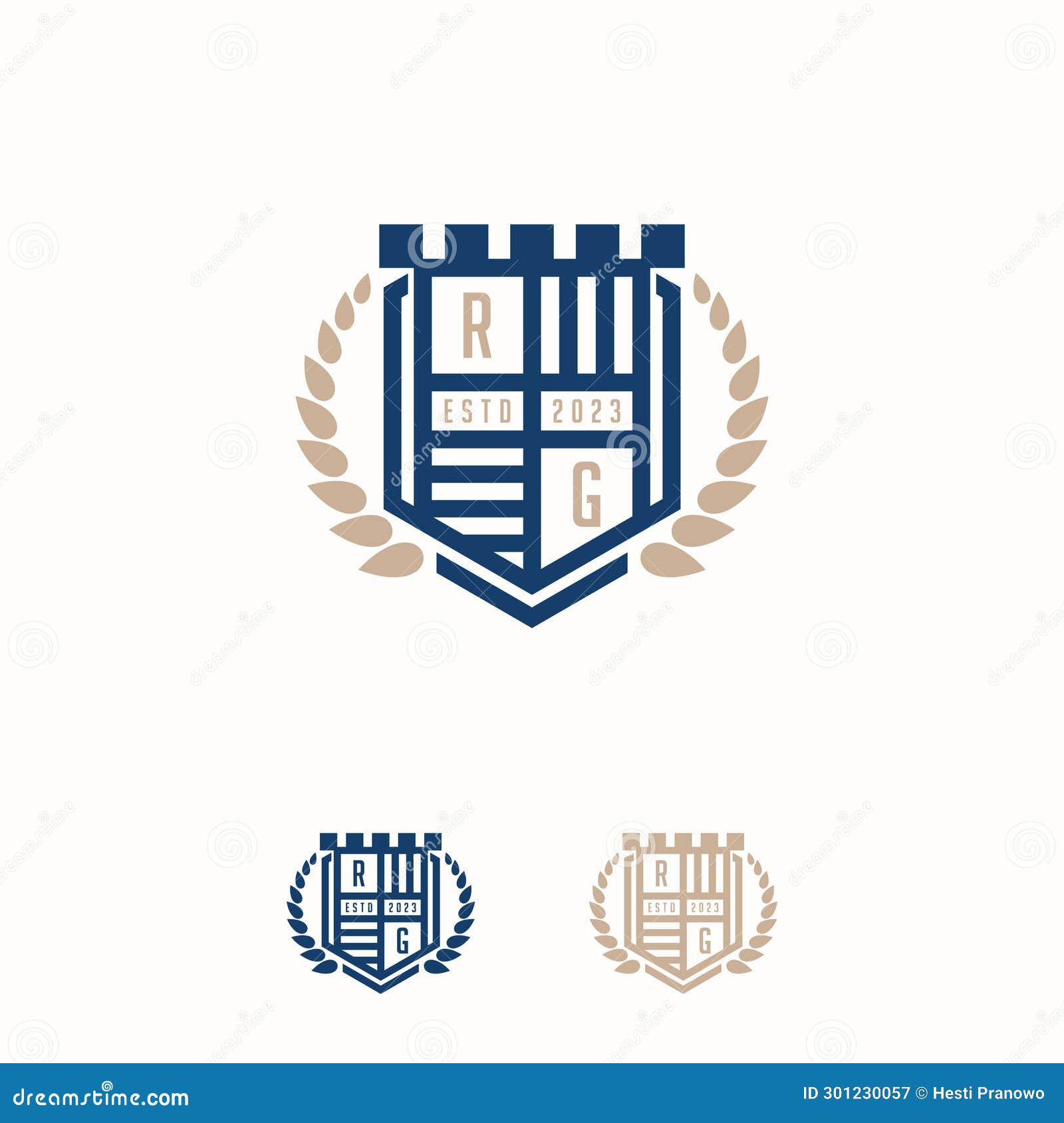 Elegant Shield and Letter RG Vector Logo Design Template Stock Vector ...