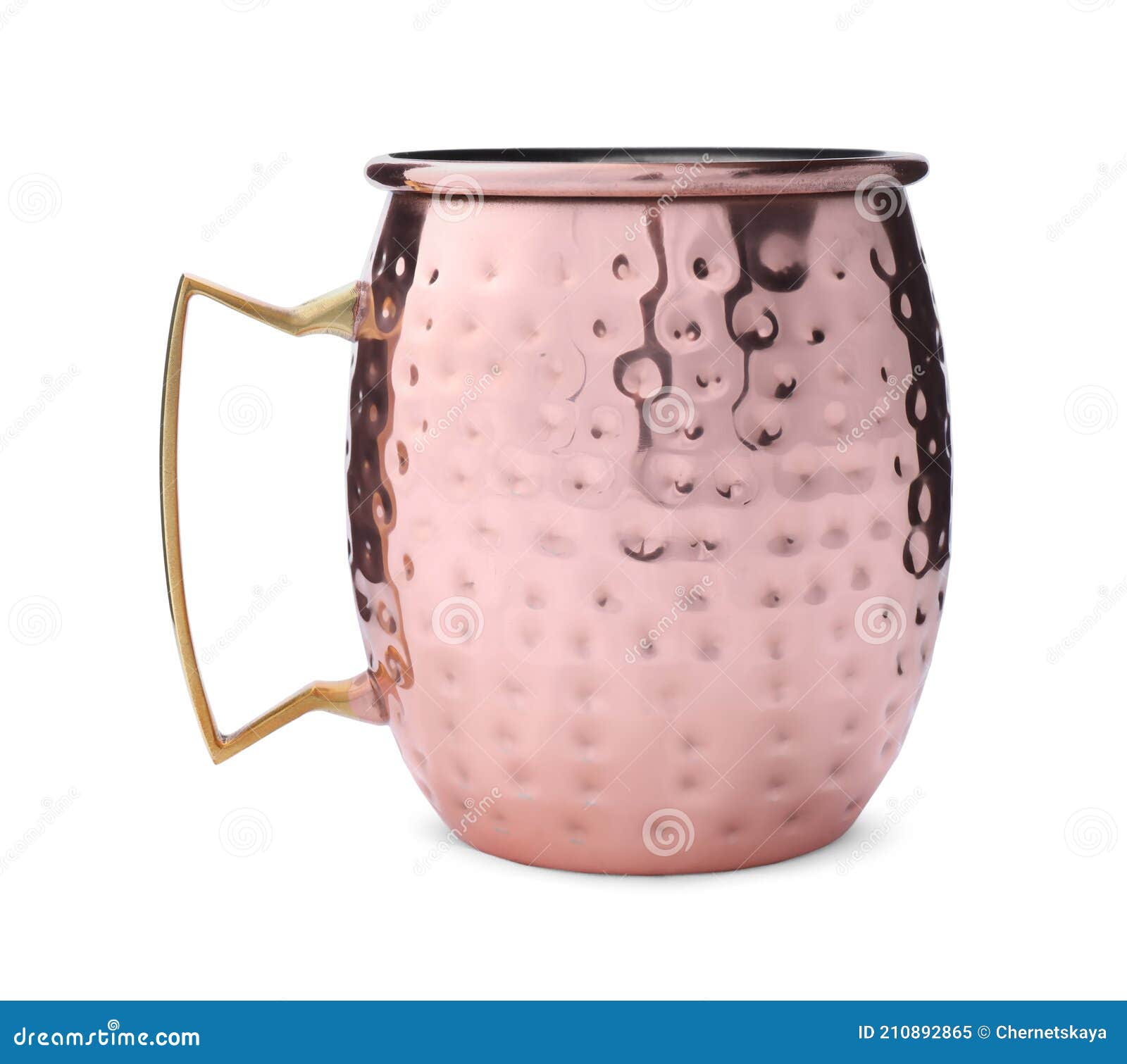 Elegant Shiny Brass Cup Isolated on White Stock Image - Image of drink ...