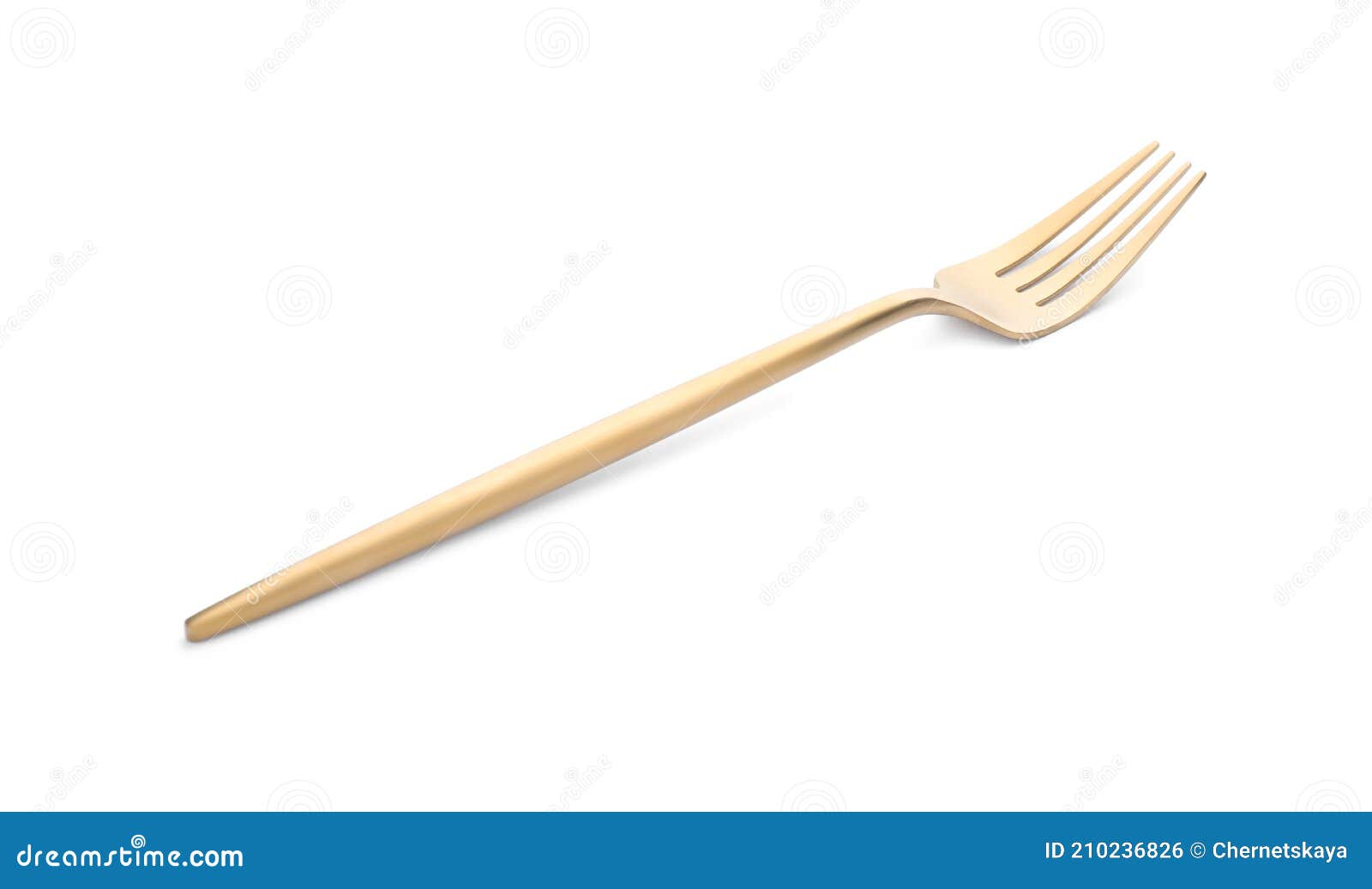Elegant Shiny Golden Fork Isolated on White Stock Photo - Image of ...