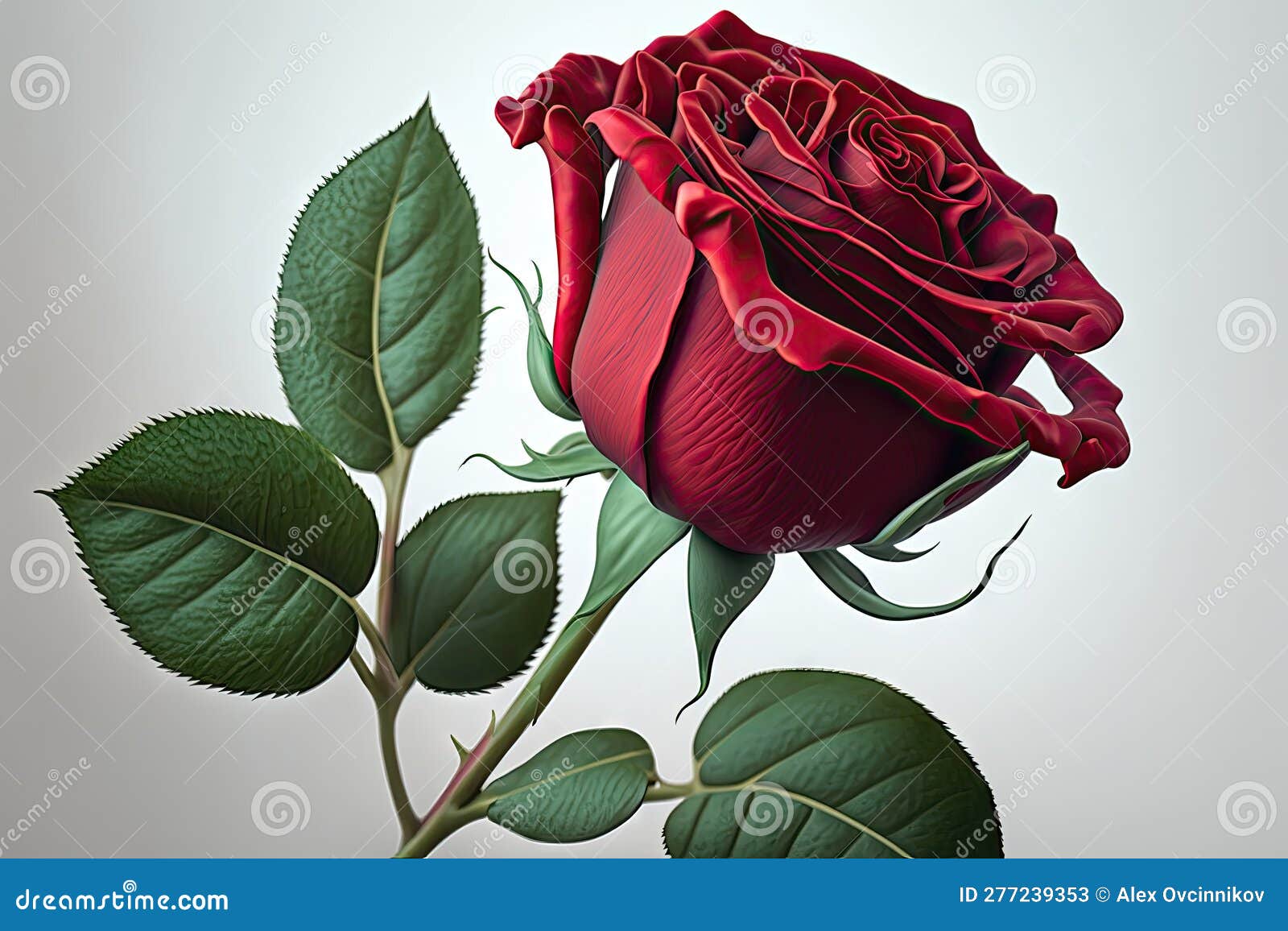 Elegant Side View of a Red Rose on a White Background for Wedding ...