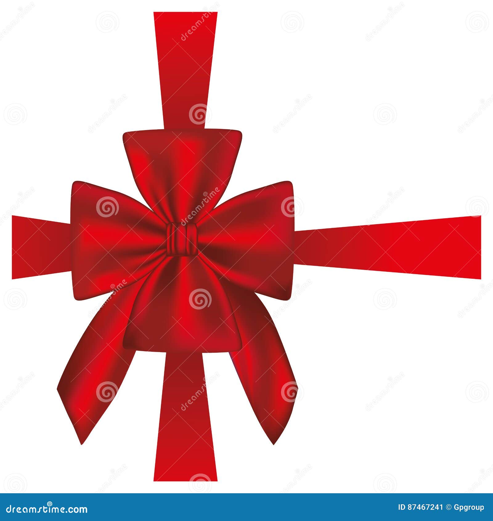 Elegant Silk Red Ribbon and Bow Wrapping Stock Illustration ...