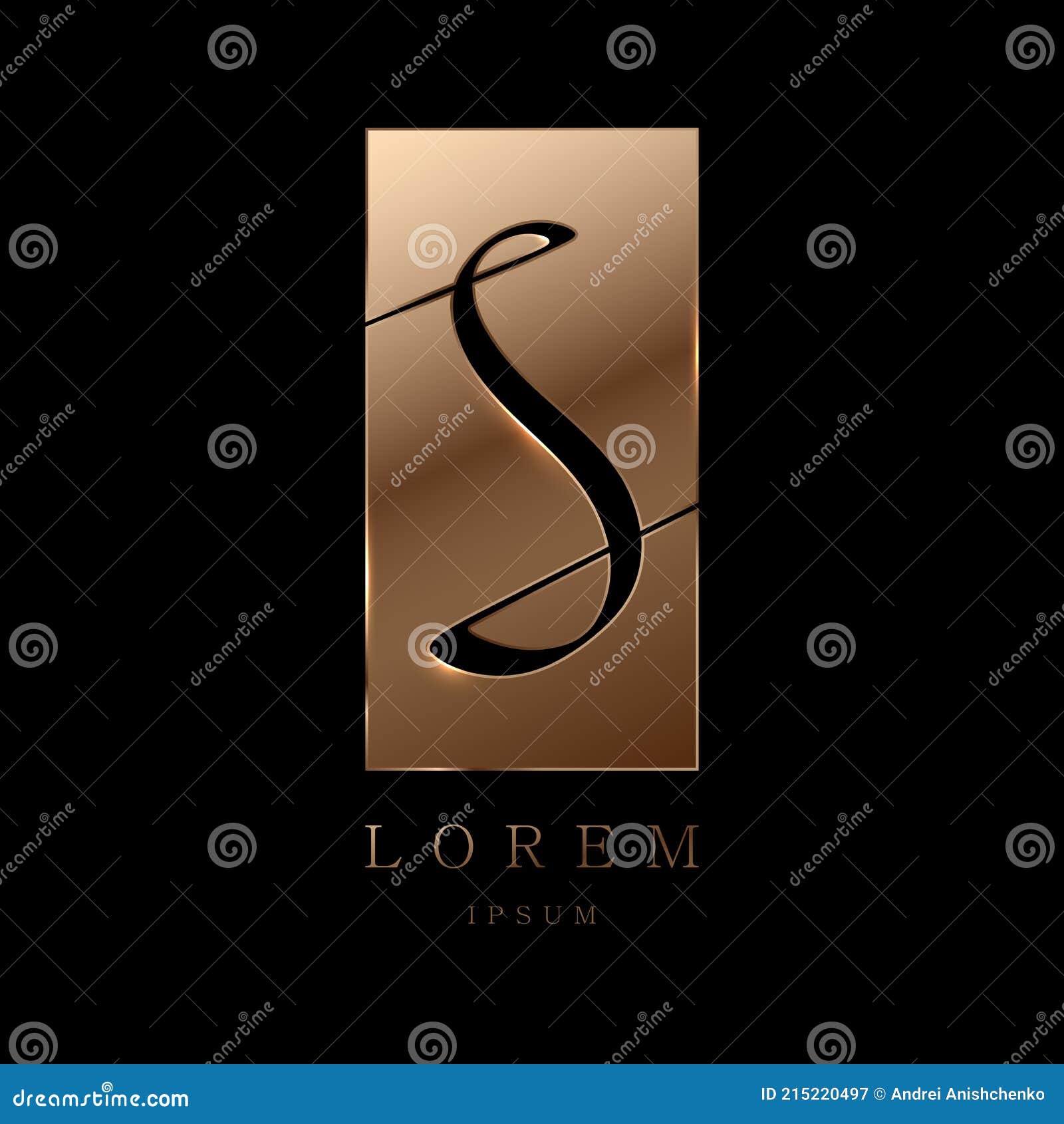 Elegant Simbol on Gold Sheet Logo Template Stock Vector - Illustration ...