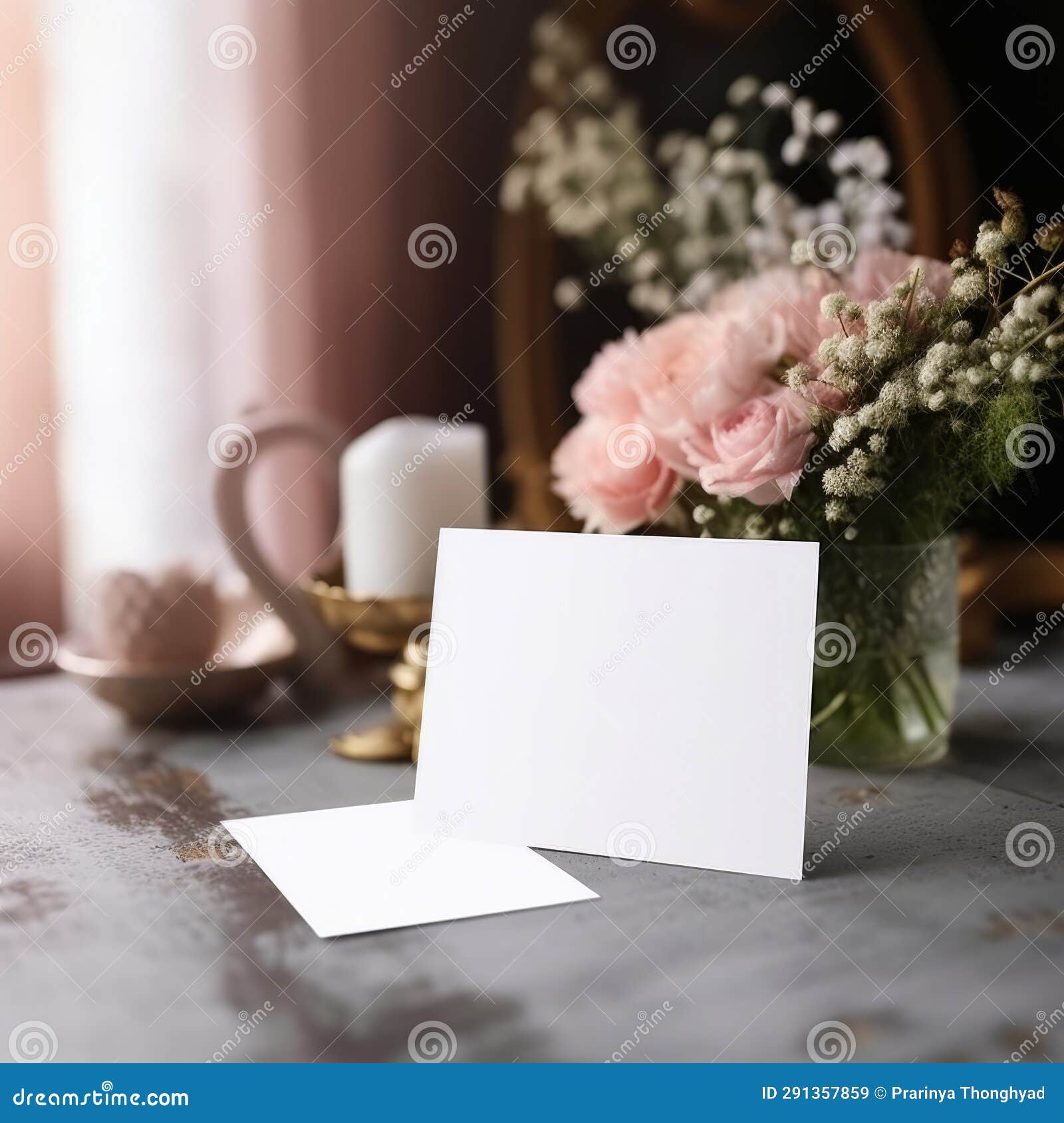 Elegant Simple Greeting Card Mockup White Blank Card Copy Space Images ...