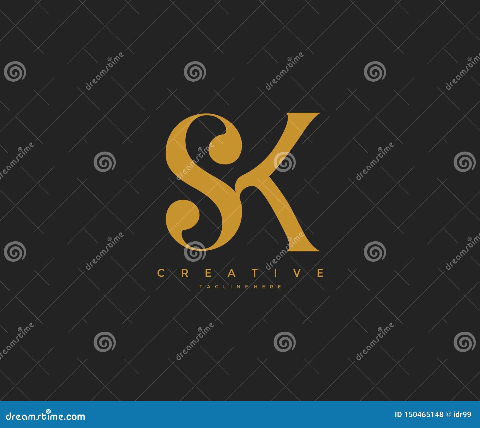 Elegant Sk Letter Linked Monogram Logo Design Stock Vector ...