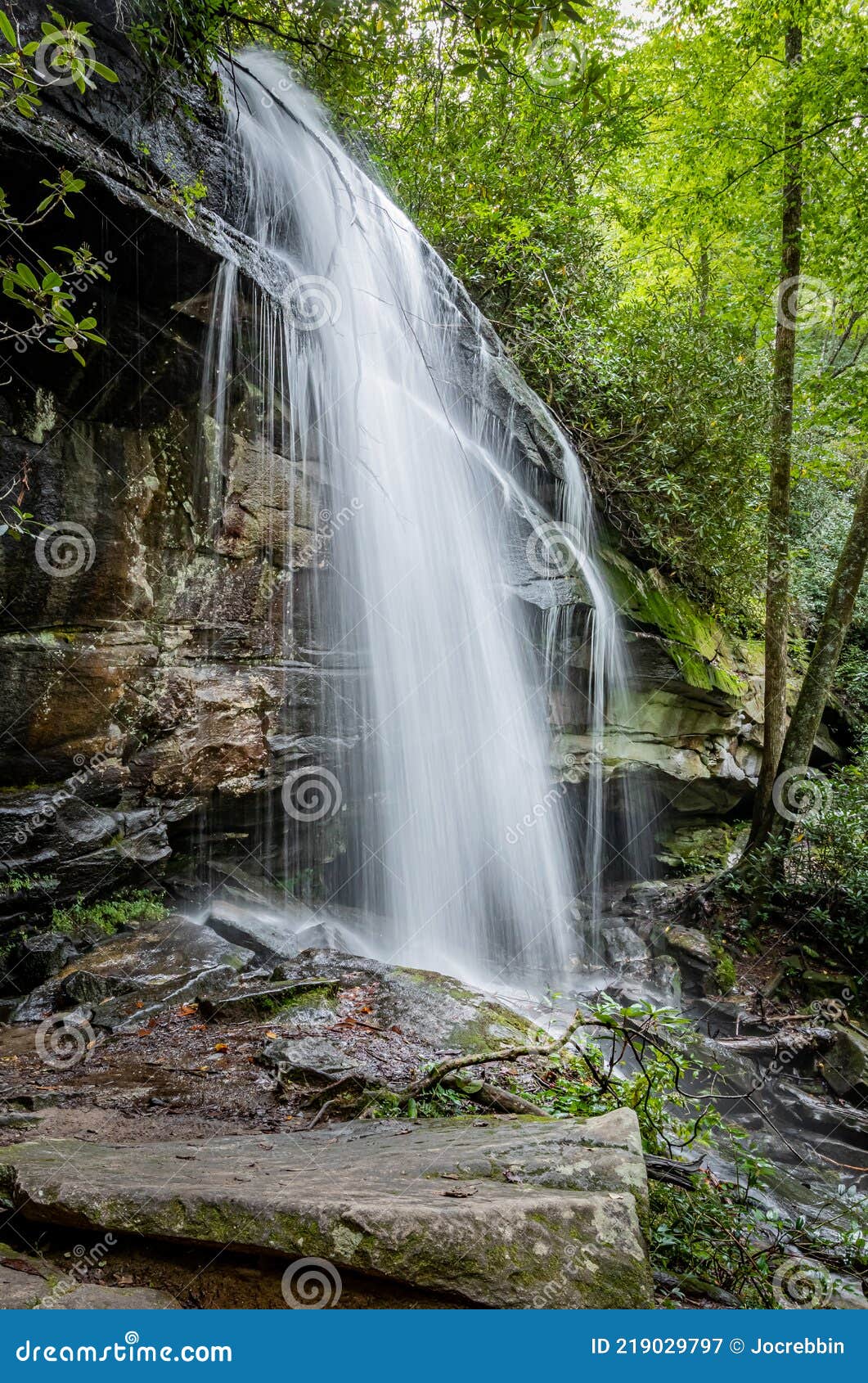 Elegant Slick Rock Falls in Pisgah Forest, NC Stock Image - Image of ...