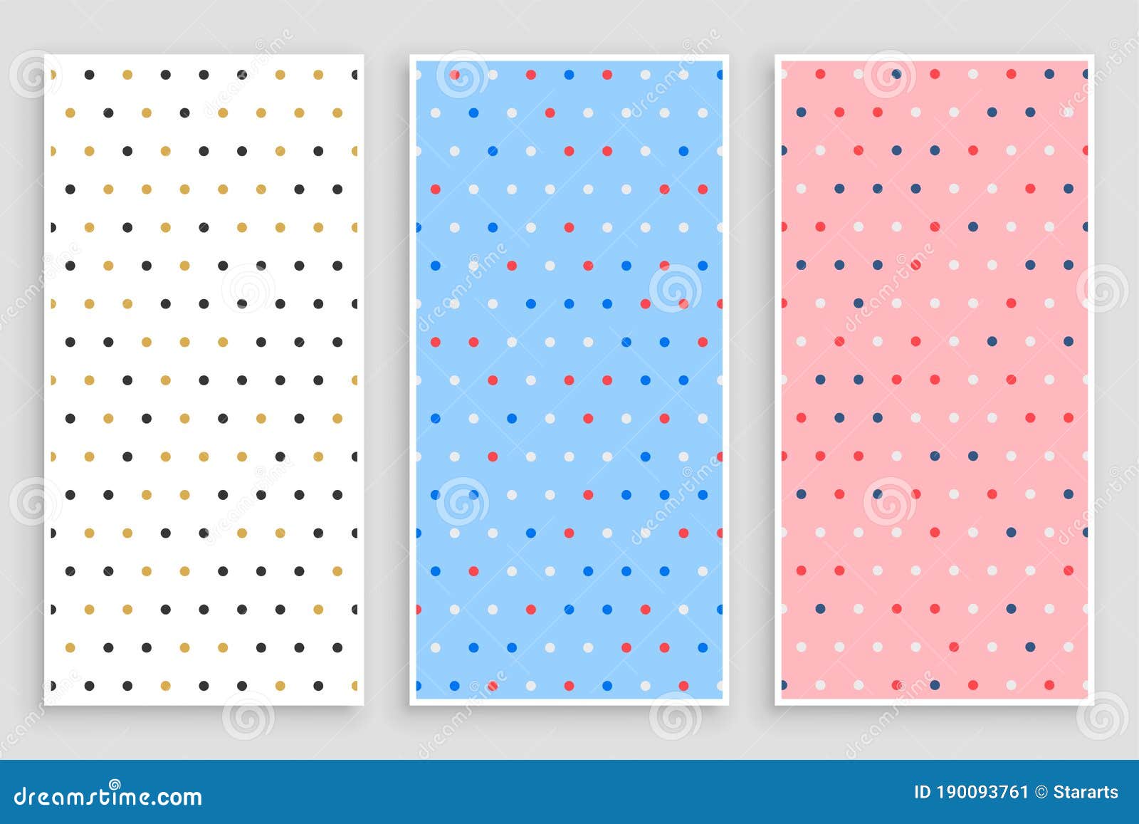 Elegant Small Circle Polka Pattern Banners Set Stock Vector ...