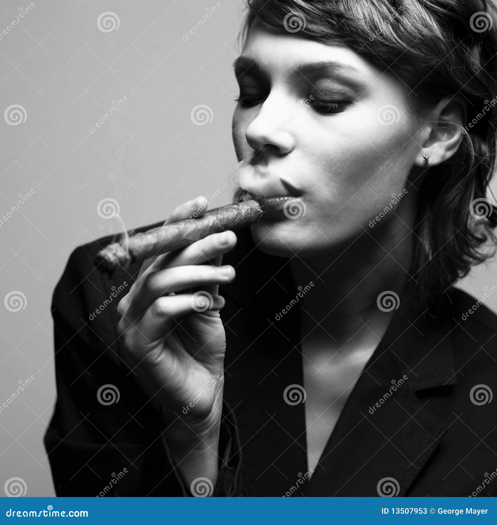 Elegant smoking woman stock image. Image of face, elegant - 13507953