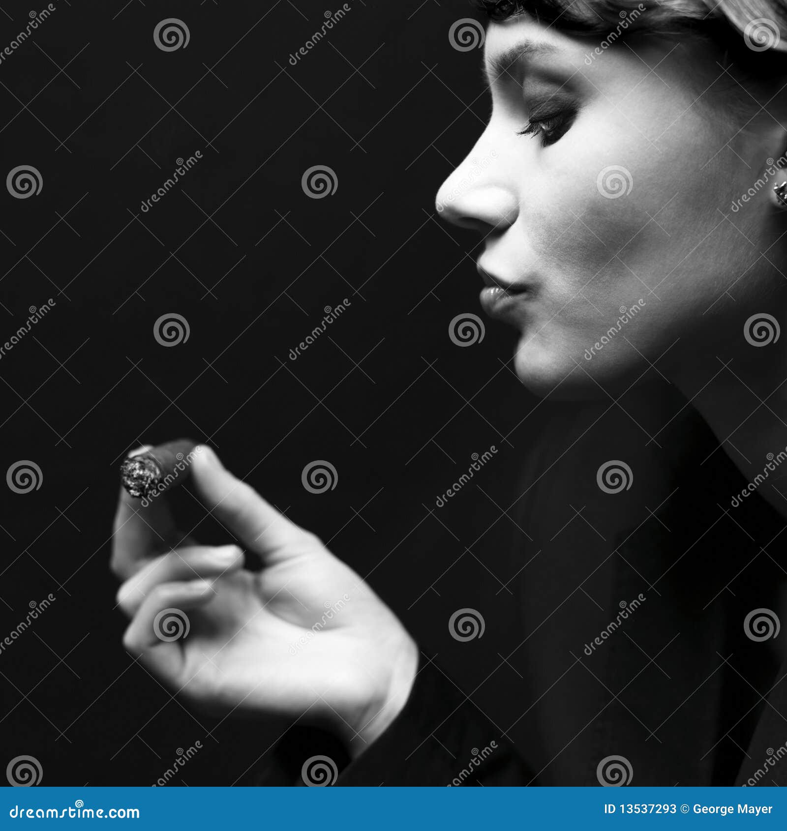 Elegant smoking woman stock image. Image of erotic, elegant - 13537293