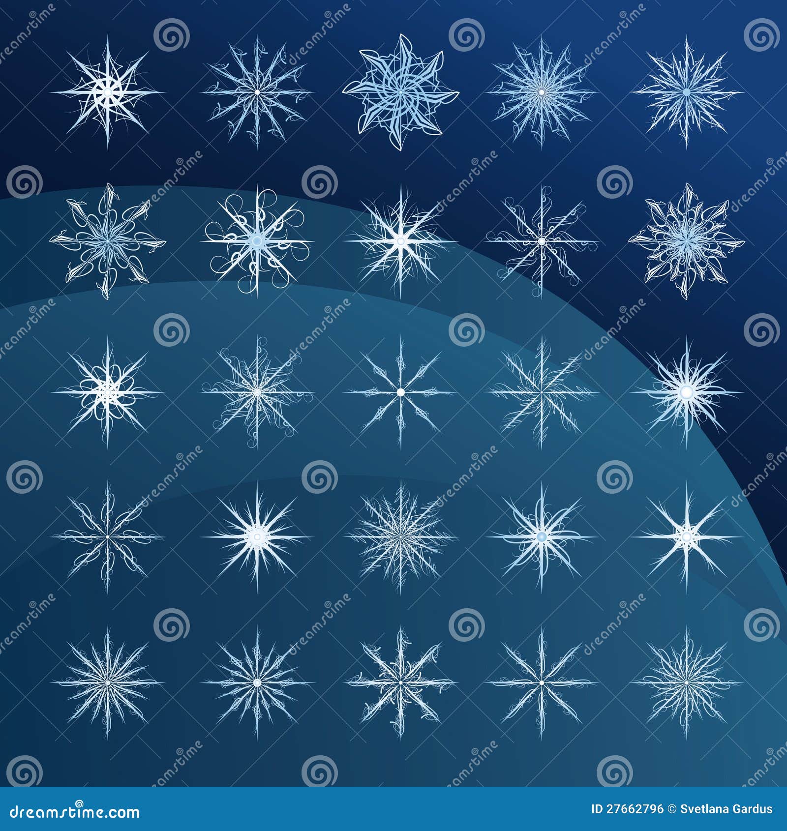 Elegant Snowflakes Complex Pattern Stock Vector - Illustration of ...