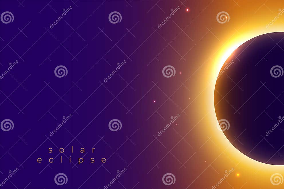 Elegant Solar Eclipse Banner with Bright Beam Effect Stock Illustration - Illustration of shadow ...