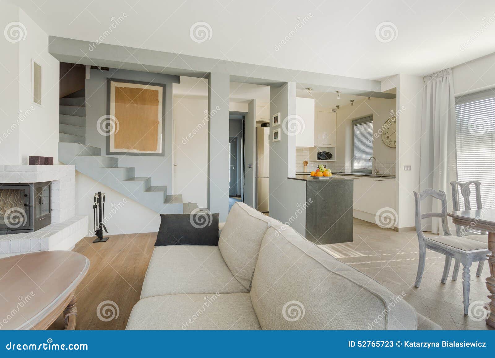 Elegant spacious interior stock image. Image of apartment - 52765723