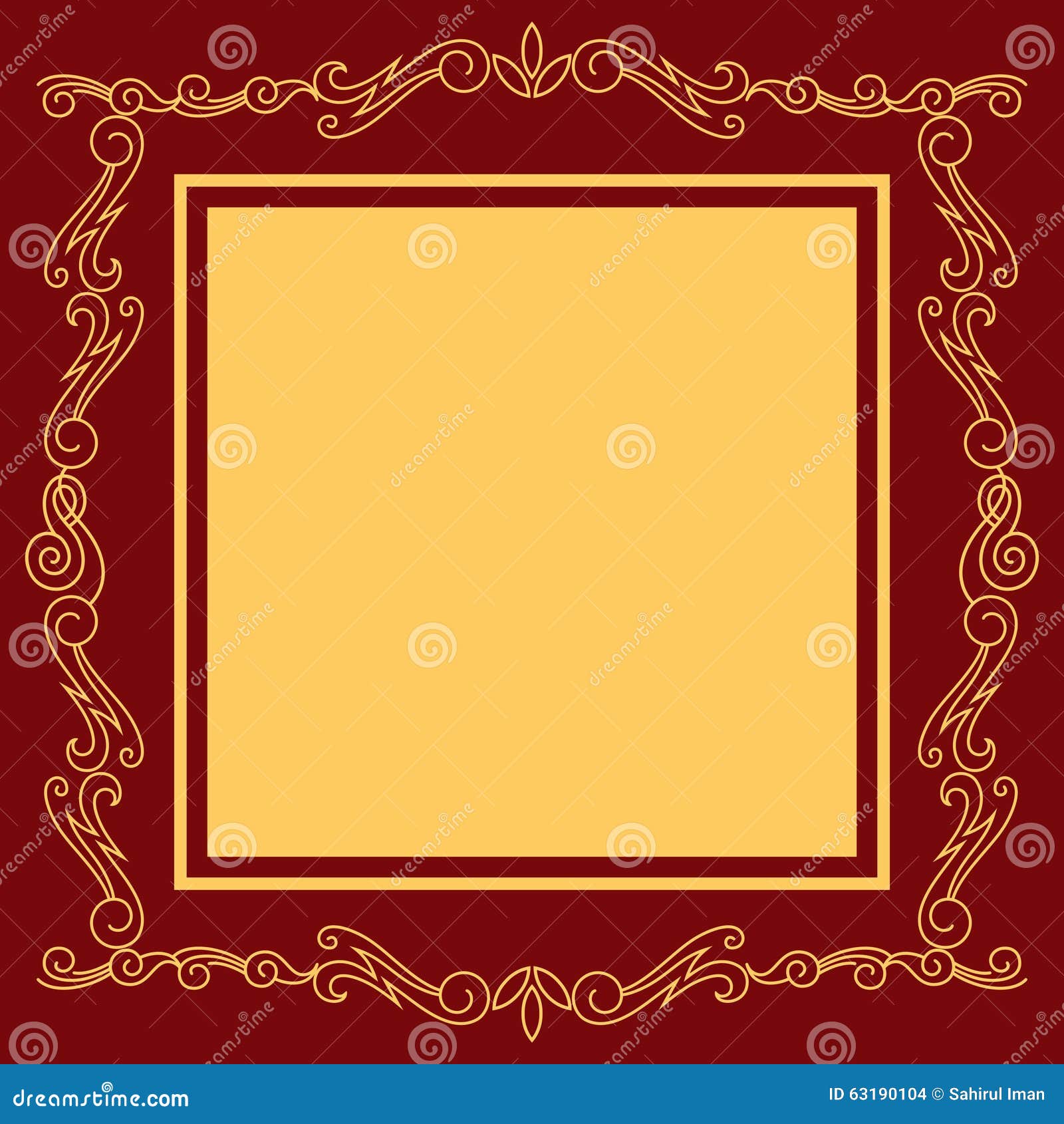 Elegant Square Frame Vector Template. Stock Vector - Illustration of ...