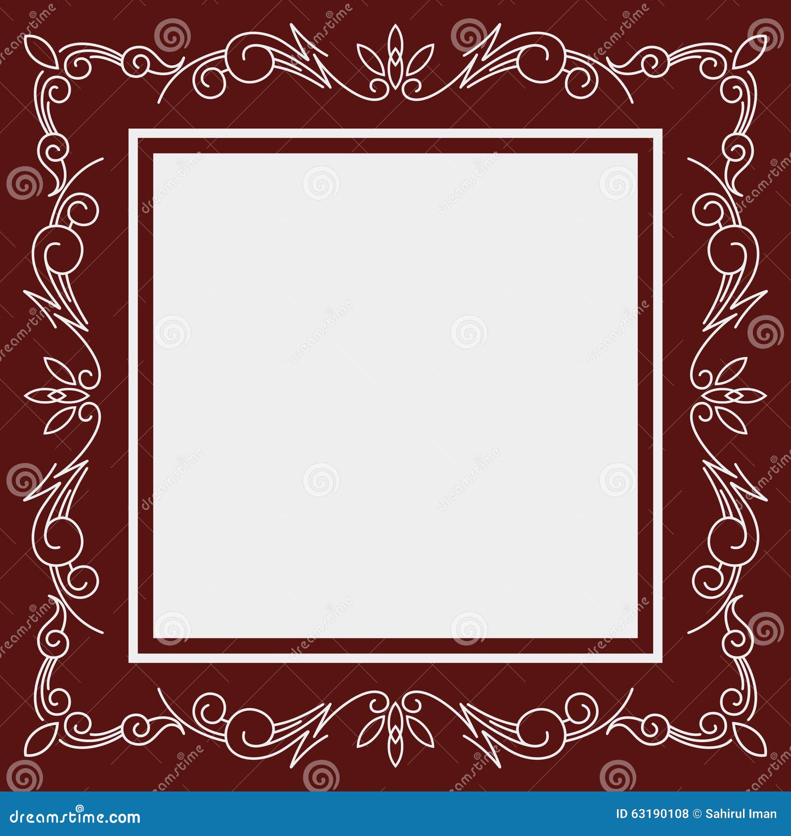 Elegant Square Frame Vector Template. Stock Vector - Illustration of ...