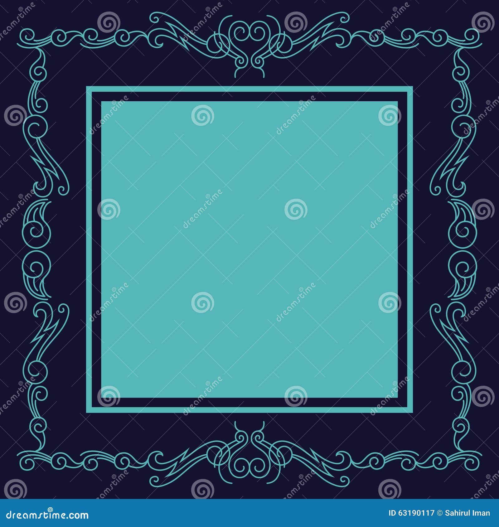 Elegant Square Frame Vector Template. Stock Vector - Illustration of ...