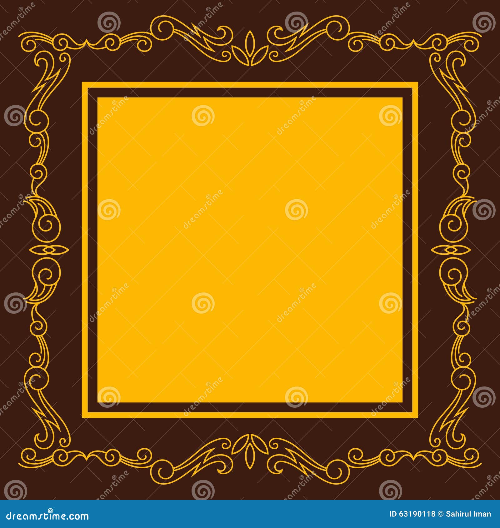 Elegant Square Frame Vector Template. Stock Vector - Illustration of ...