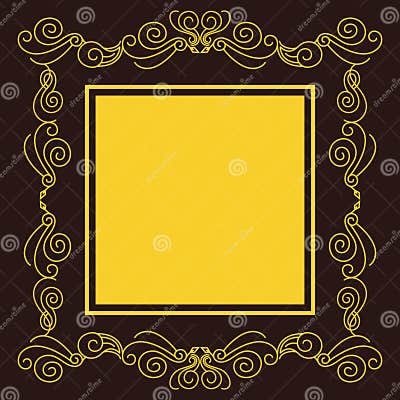 Elegant Square Frame Vector Template. Stock Vector - Illustration of ...