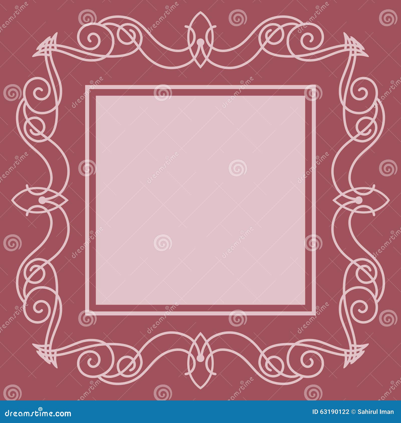 Elegant Square Frame Vector Template. Stock Vector - Illustration of ...