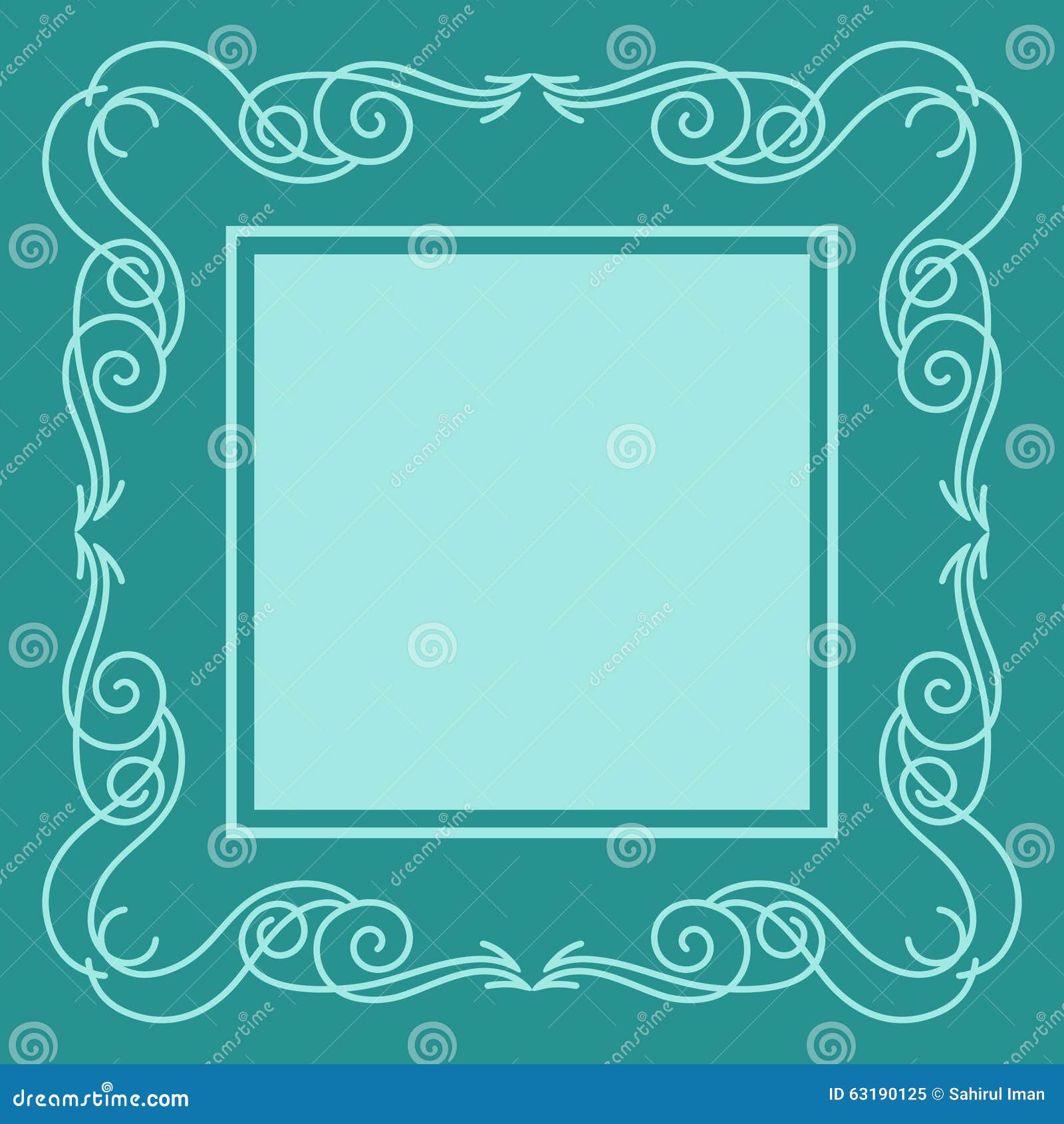 Elegant Square Frame Vector Template. Stock Vector - Illustration of ...
