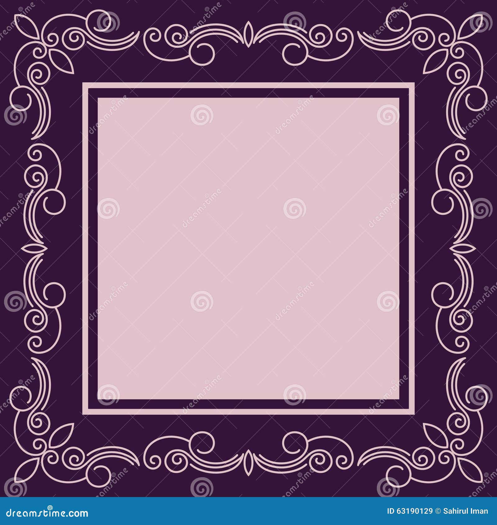 Elegant Square Frame Vector Template. Stock Vector - Illustration of ...