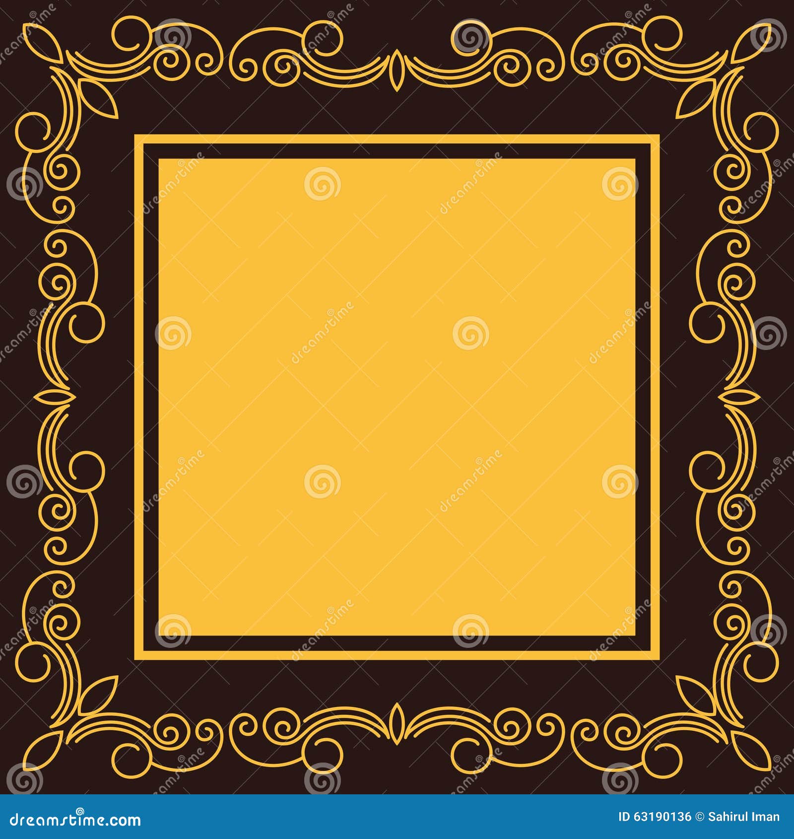 Elegant Square Frame Vector Template. Stock Vector - Illustration of ...