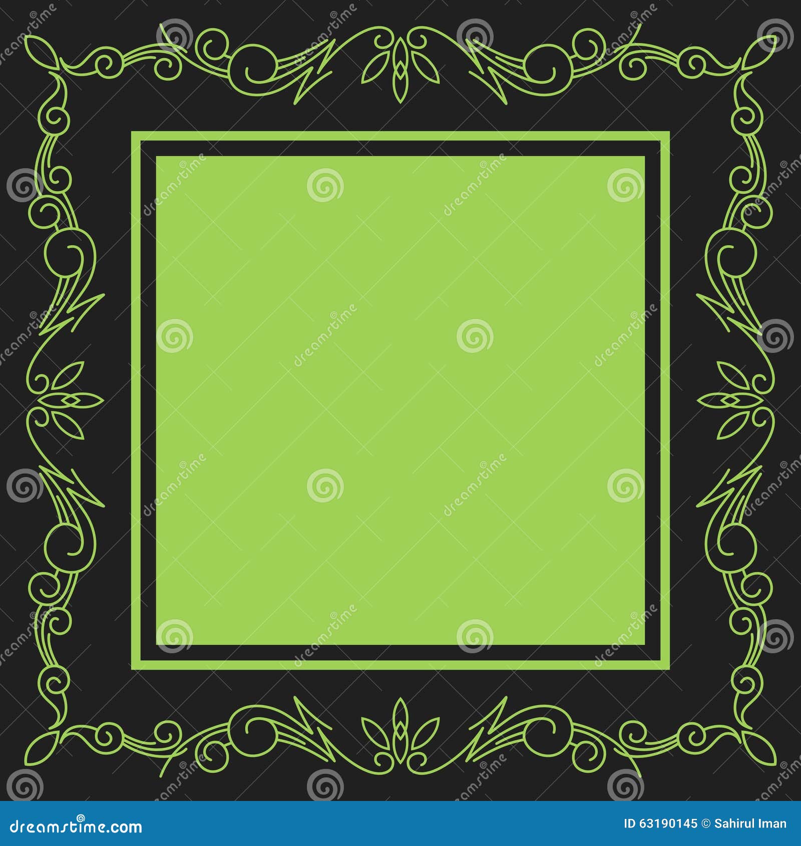 Elegant Square Frame Vector Template. Stock Vector - Illustration of ...