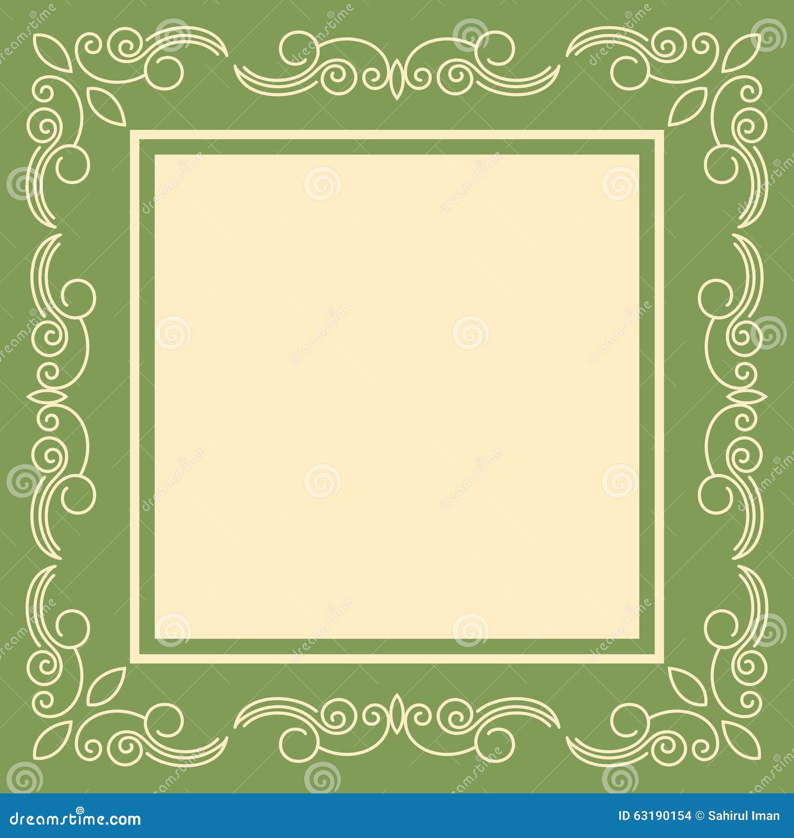 Elegant Square Frame Vector Template. Stock Vector - Illustration of ...