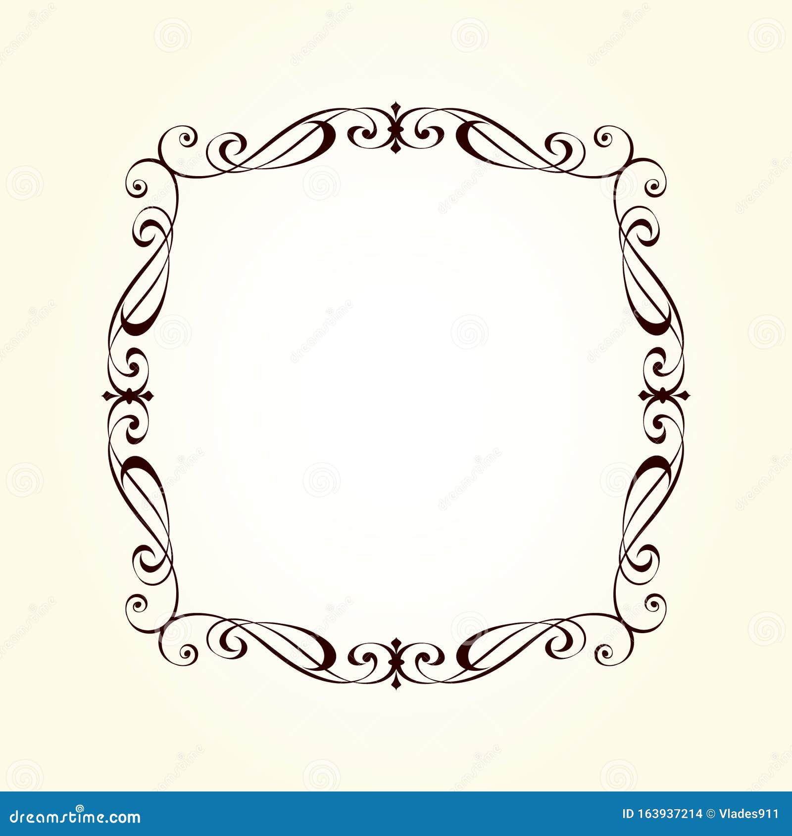 Elegant Square Retro Frame for Your Projects. Stock Vector ...