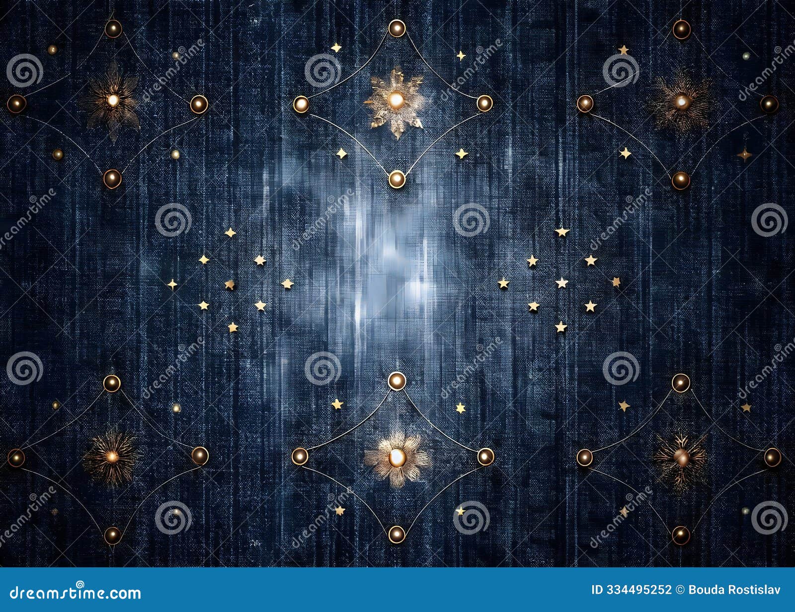 Elegant Starry Night Sky Pattern Design Dazzling Golden Elements Stock ...