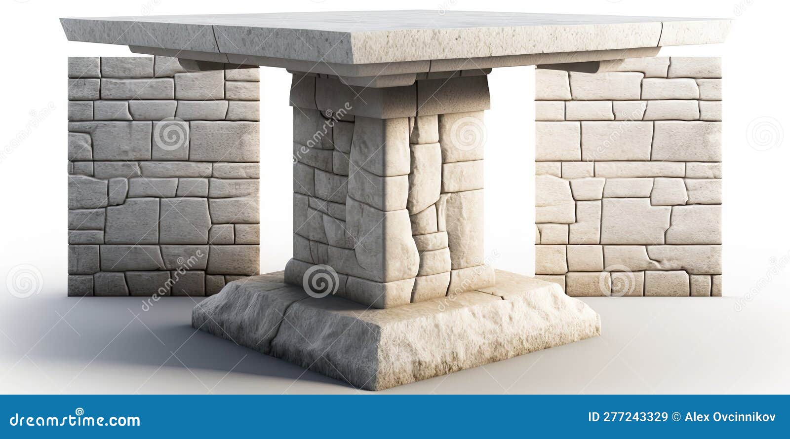 Elegant Stone Table for Interior Design. Stock Illustration ...