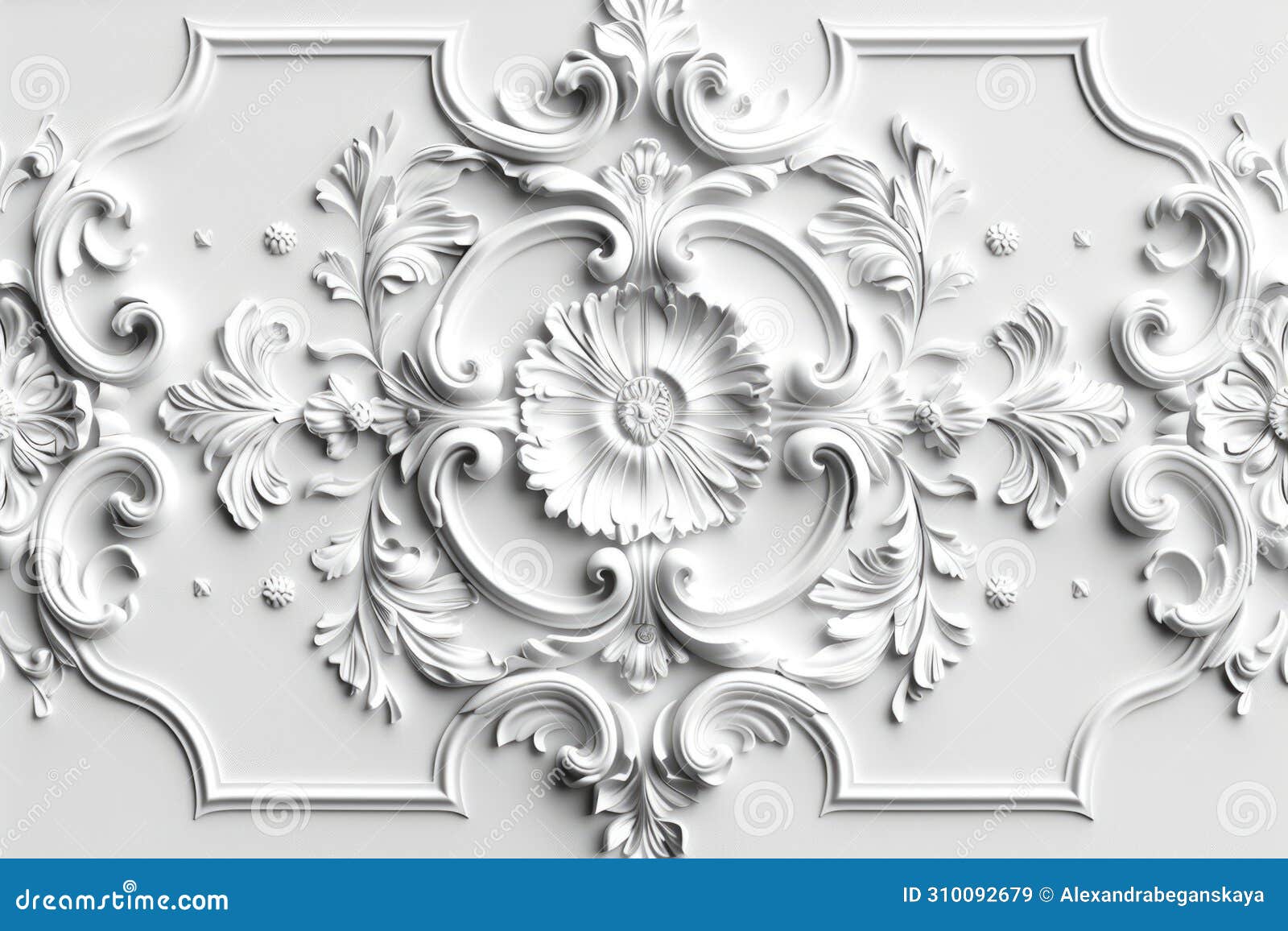 Elegant Stucco Relief Detail on Classic Ceiling Design Stock ...