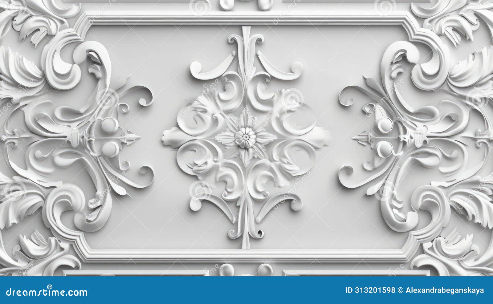 Elegant Stucco Relief Detail on Classic Ceiling Design Stock ...