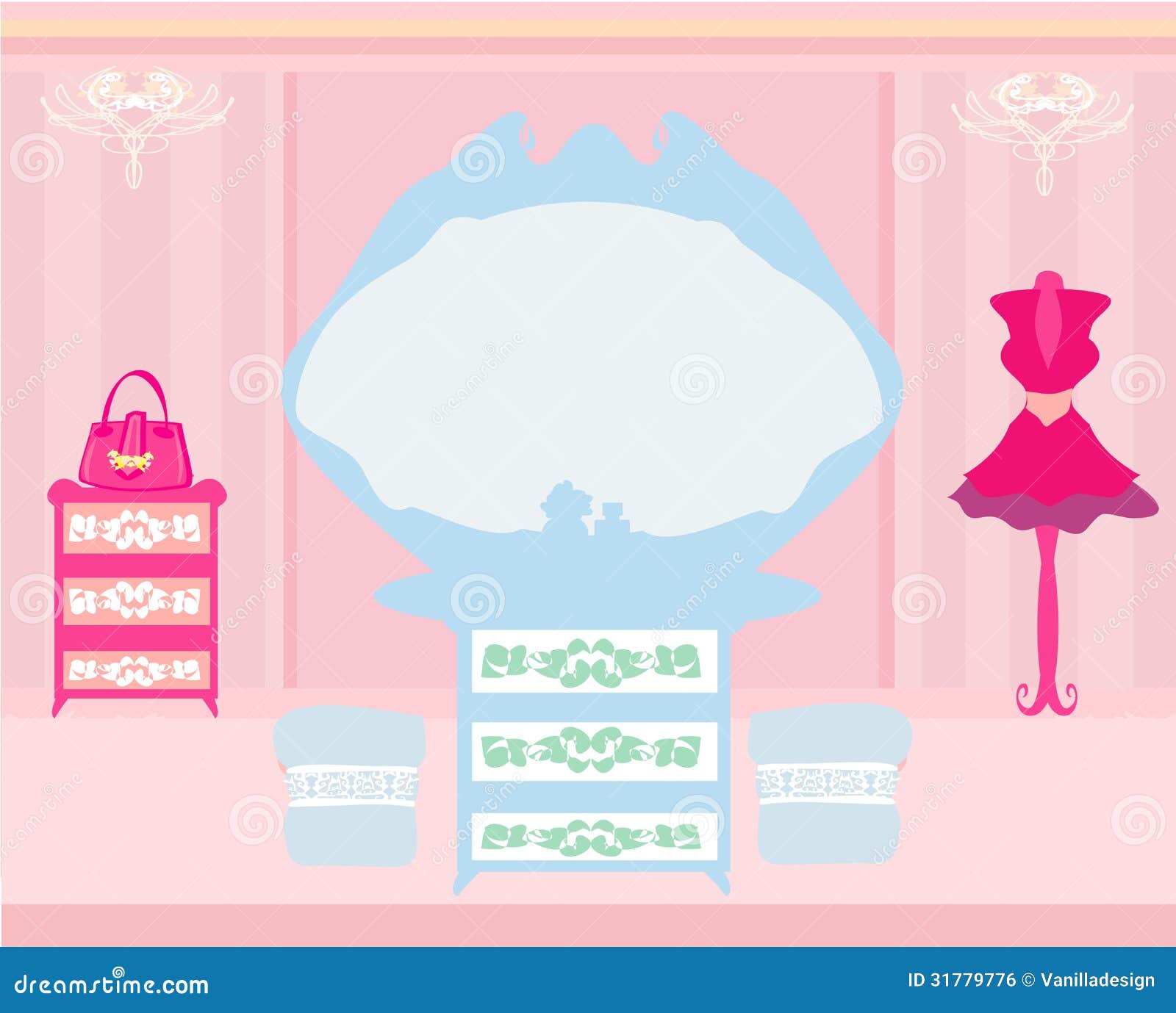 Elegant Style Dressing Room Stock Vector - Illustration of object ...