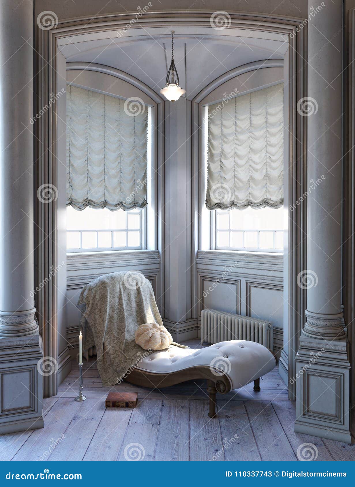 Elegant Style Sitting Victorian Reading Space. Stock Image - Image of ...