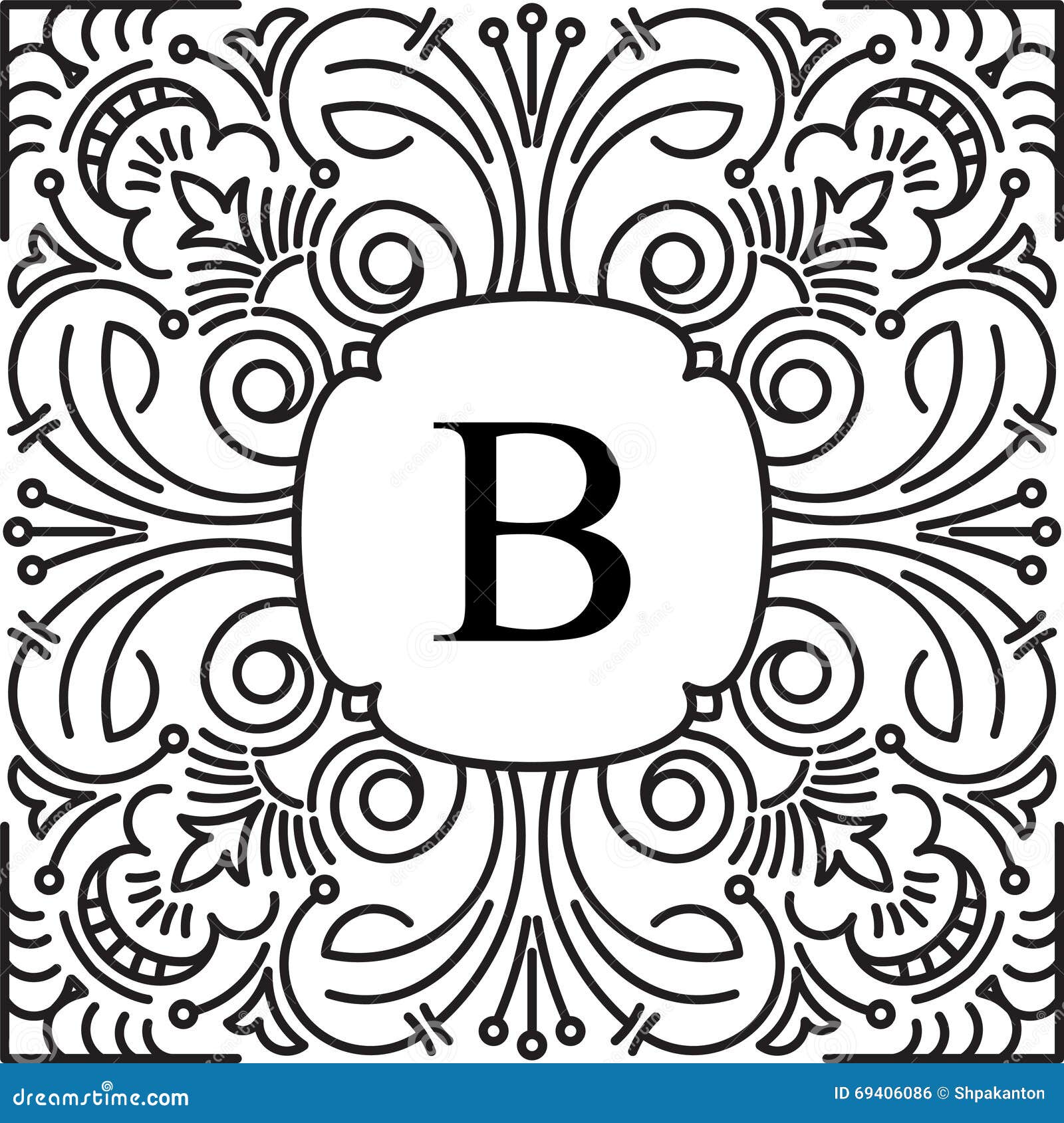 Elegant Style Vector Monogram Design Template with Letter B. Excellent ...