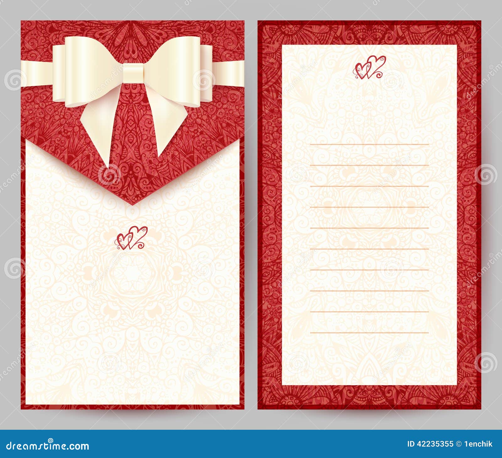 Elegant Stylish Red Greeting Card Stock Vector - Illustration of ...