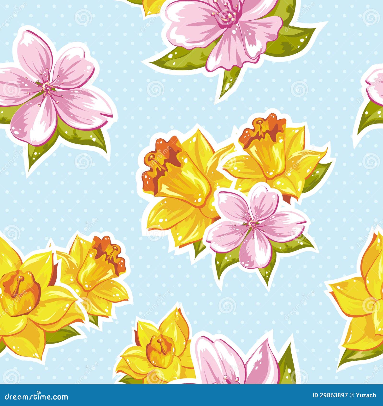 Elegant Stylish Spring Floral Seamless Pattern Stock Vector ...
