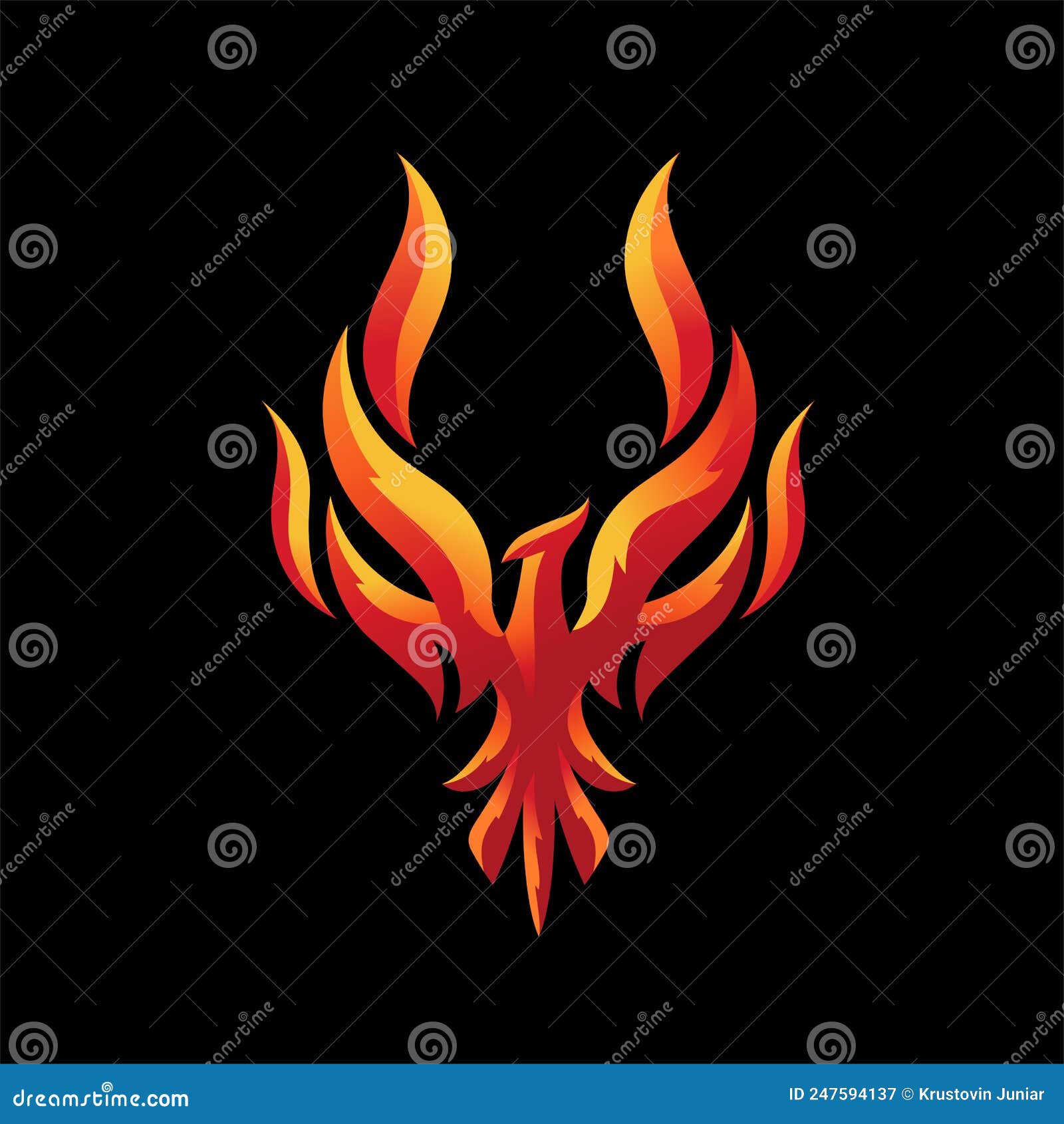 Elegant Stylized Phoenix Bird Vector Stock Vector - Illustration of ...